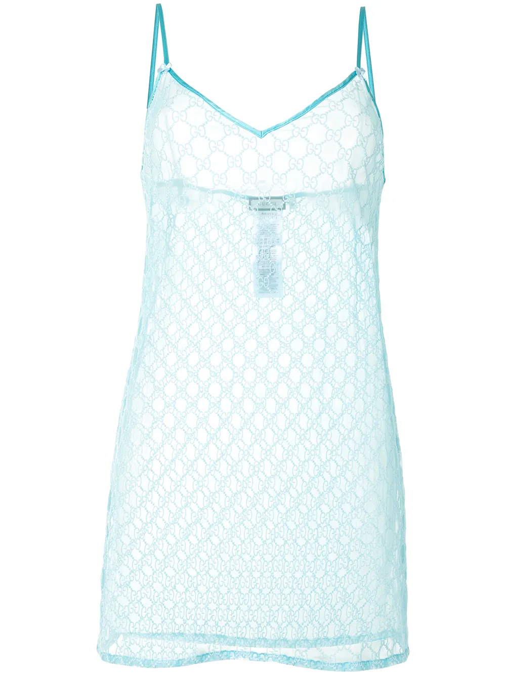 Gucci Gg Logo Tulle Dress In Blue | ModeSens