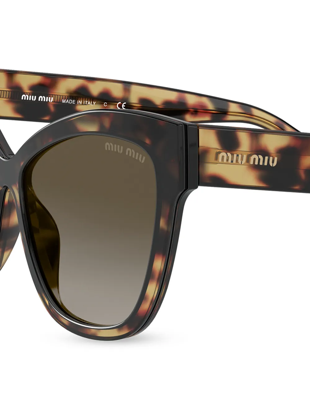 Miu Miu Eyewear Tortoiseshell Cat Eye Sunglasses Farfetch