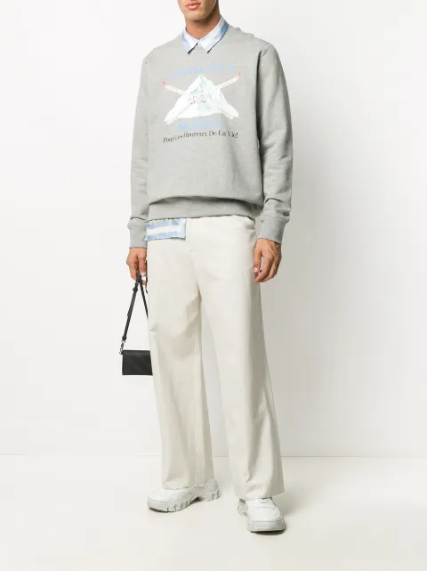 Shop Casablanca logo print crew neck sweatshirt with Express Delivery ...
