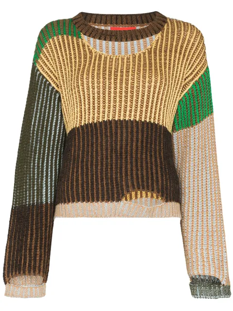 Eckhaus Latta colour-block Crew Neck Jumper - Farfetch