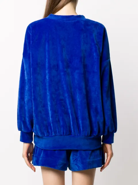 Styland Velvet Crew Neck Sweatshirt - Farfetch