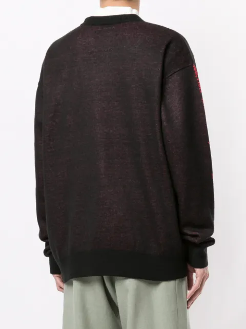 Maison Mihara Yasuhiro red jacquard-knit jumper for men | A05PO531 at ...