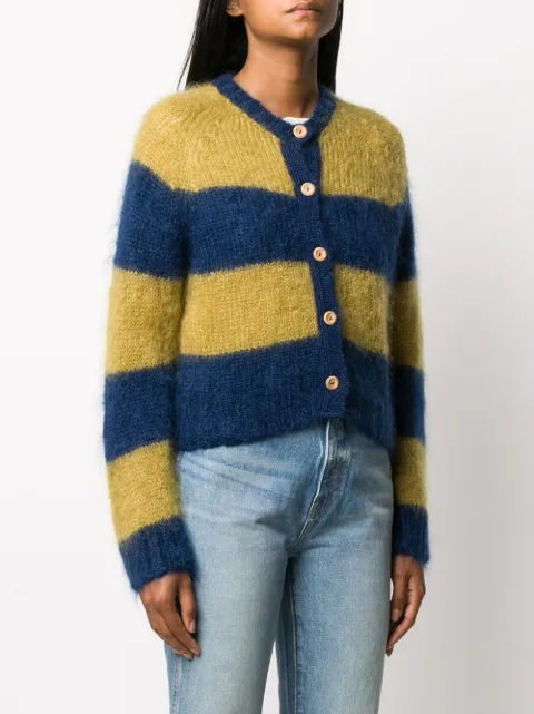 YMC Striped Knit Cardigan - Farfetch