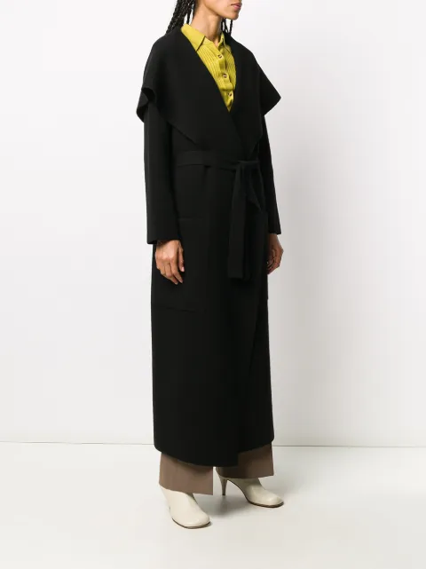 Shop black Gentry Portofino belted double-breasted cashmere coat with ...