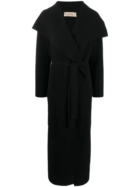 Shop black Gentry Portofino belted double-breasted cashmere coat with ...