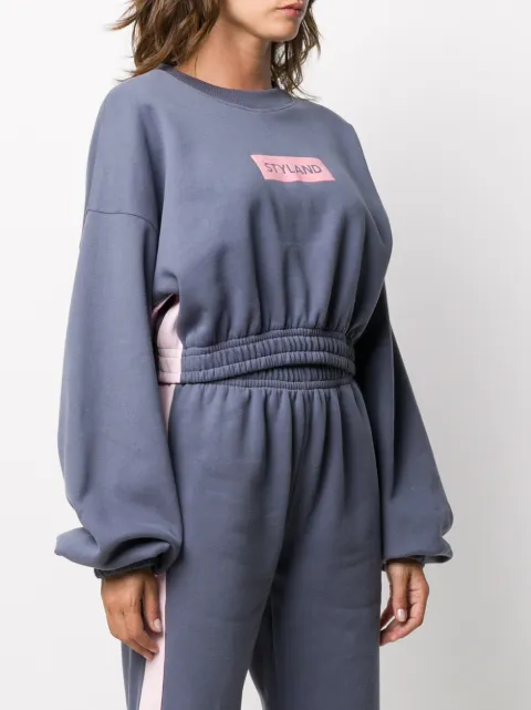 Styland logo-print Cropped Sweatshirt - Farfetch
