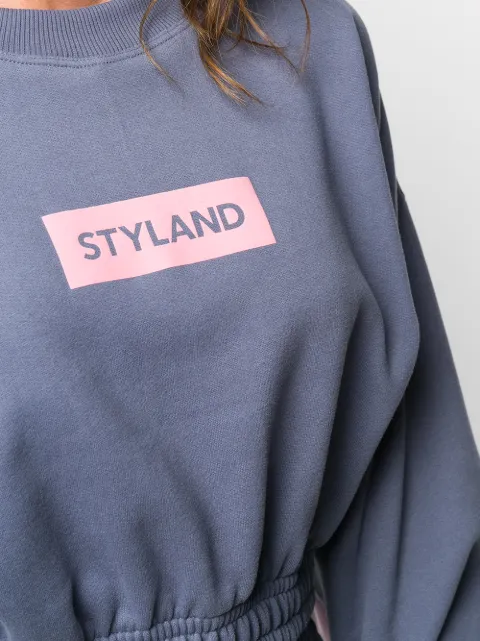 Styland logo-print Cropped Sweatshirt - Farfetch