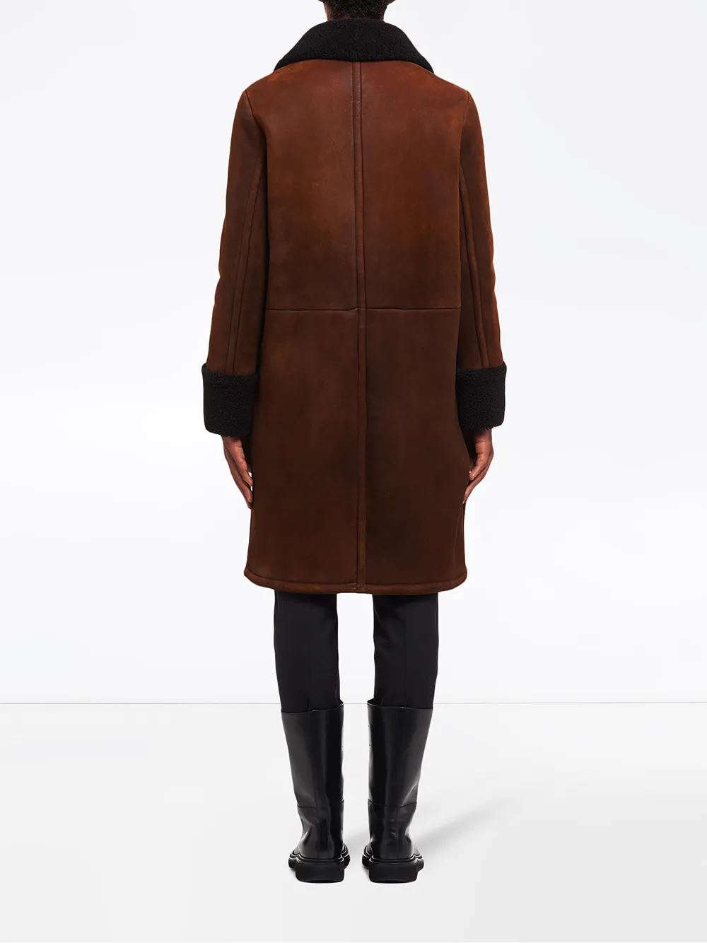 Prada double-breasted Sheepskin Coat | Brown | FARFETCH