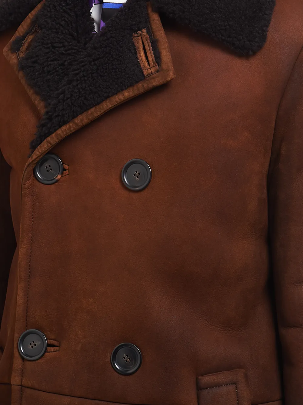 Prada double-breasted Sheepskin Coat | Brown | FARFETCH