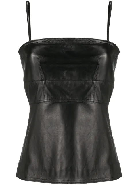 Manokhi Valeria Leather Sleeveless Top - Farfetch