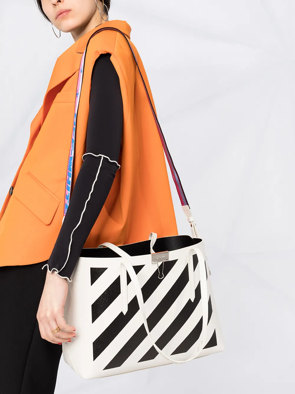Off-white Diagonal Tote Bag In White | ModeSens