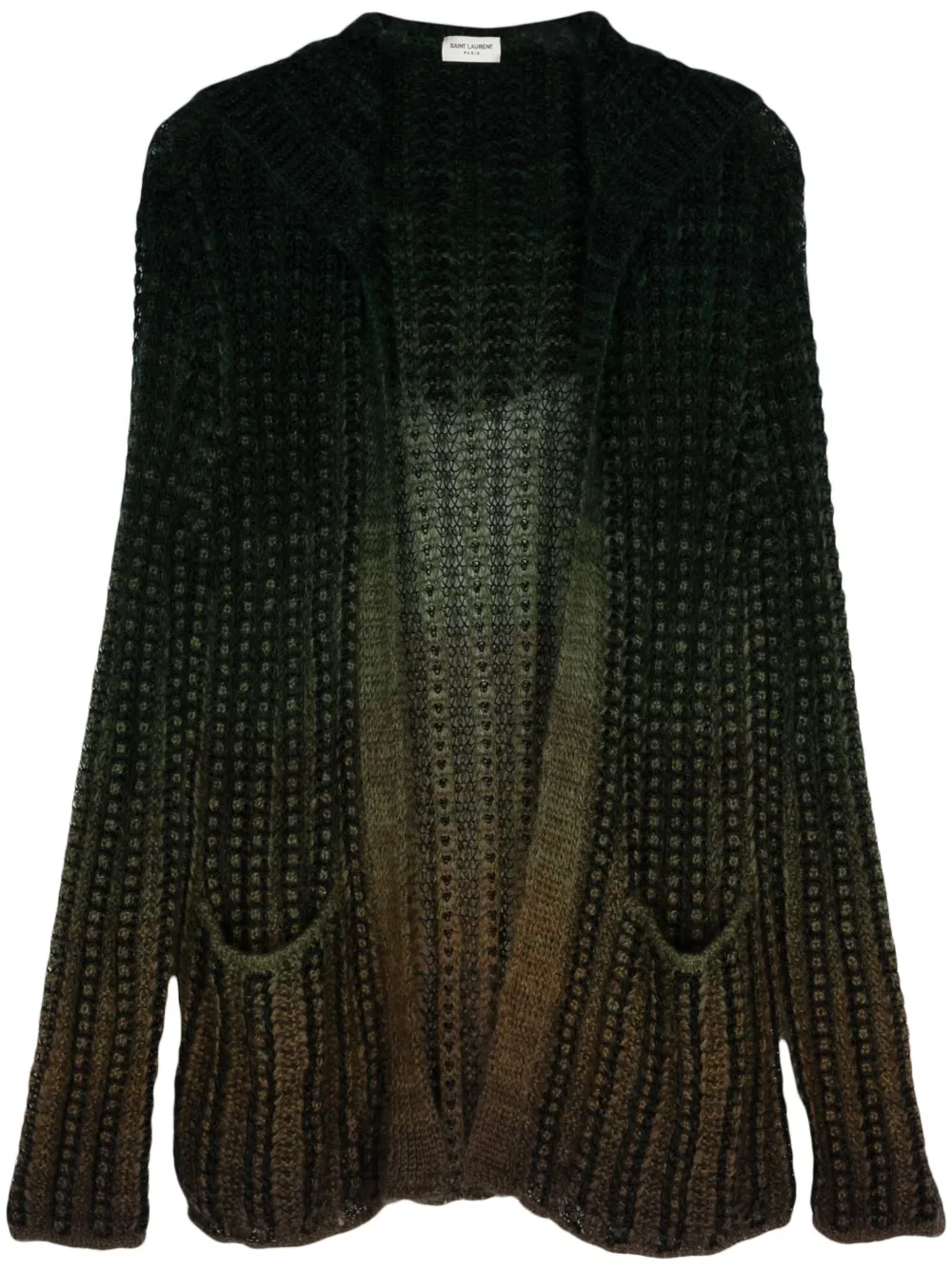 Saint Laurent gradient-effect Hooded Cardigan - Farfetch
