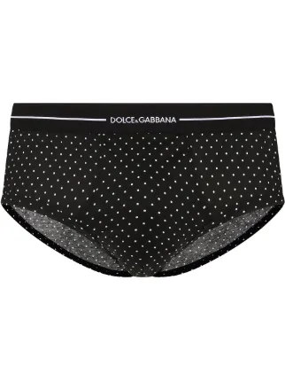 Dolce & Gabbana Polka Dot Print Briefs | Black | FARFETCH