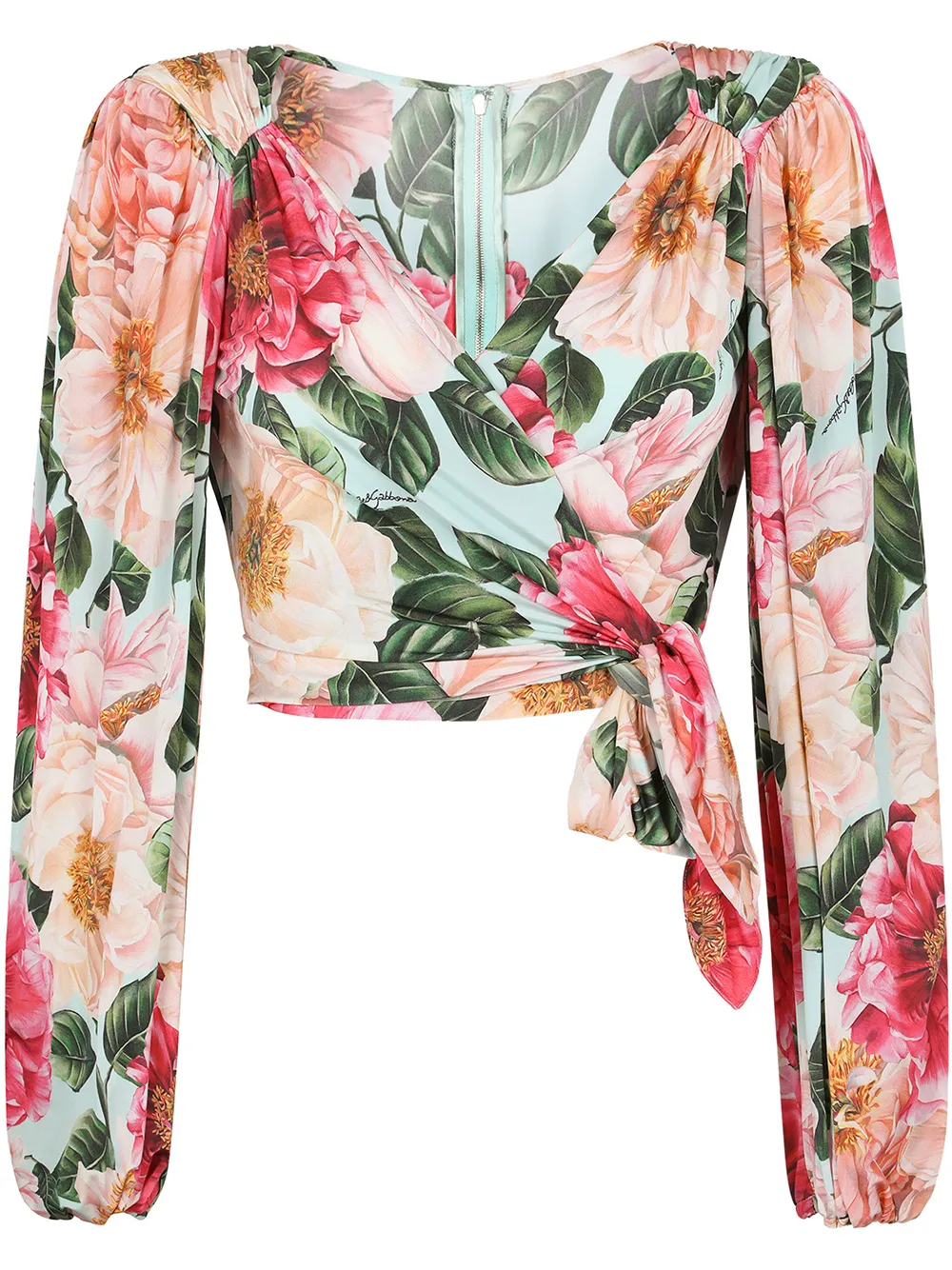 Dolce & Gabbana floral-print Wrap Blouse | Pink | FARFETCH AO