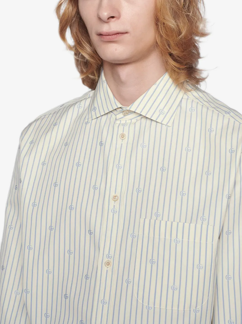 Gucci Gg Stripe Fil Coupé Shirt Farfetch