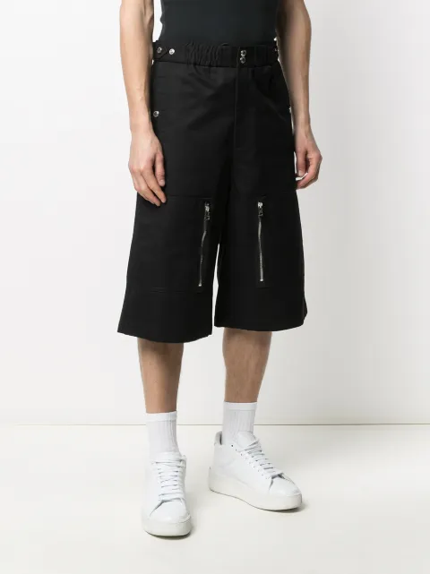 Alexander McQueen black multi-pocket Bermuda shorts for men ...