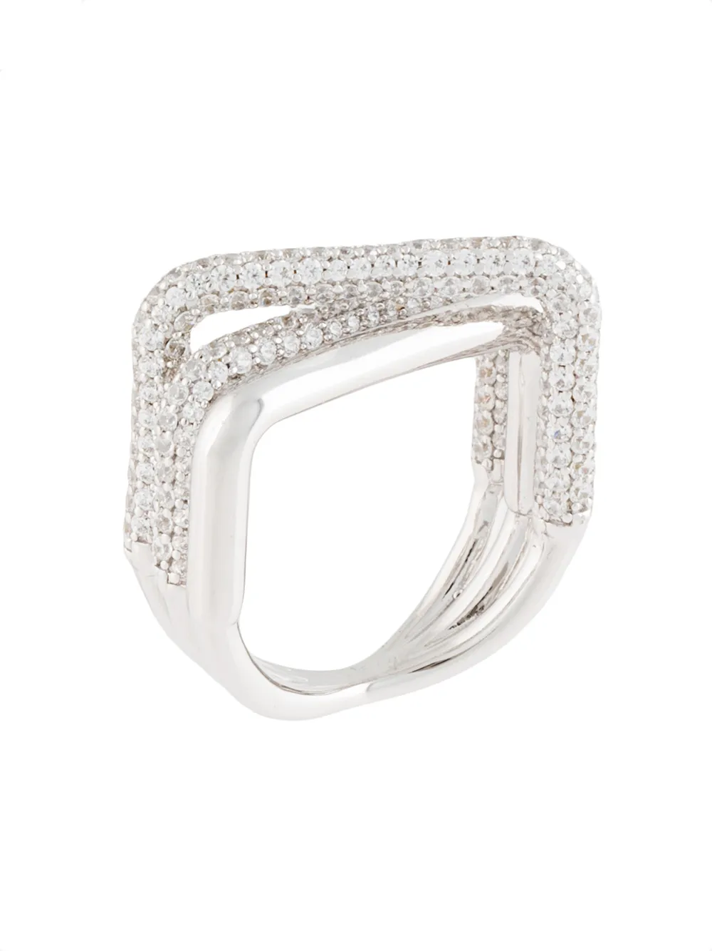 APM Monaco Toi Et Moi Rectangular Ring | Silver | FARFETCH