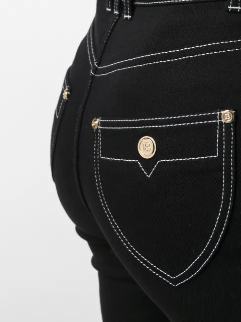 Balmain contrast-stitch knee-length Shorts - Farfetch