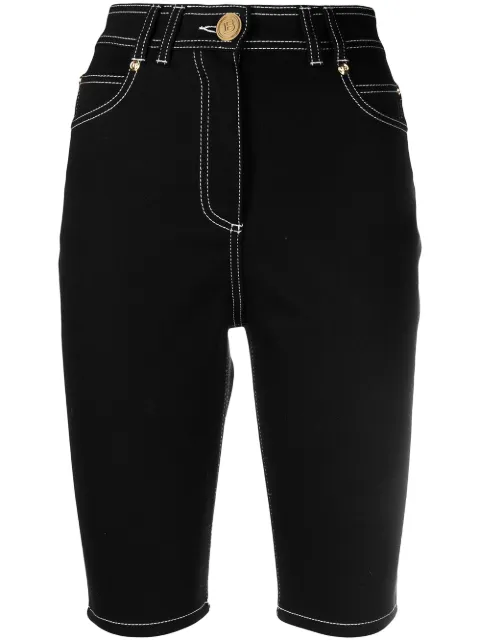 Balmain contrast-stitch knee-length Shorts - Farfetch