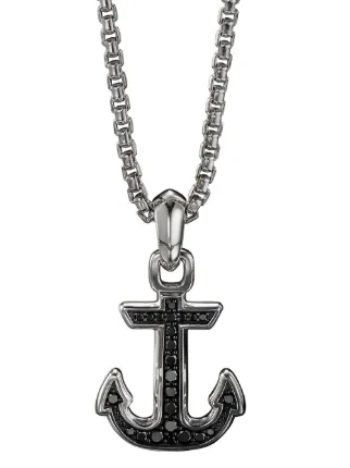 David Yurman Sterling Silver Maritime Anchor Diamond Amulet - Farfetch