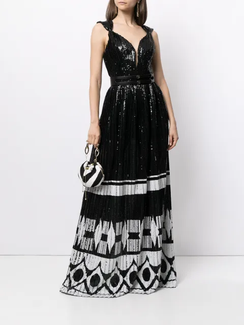 Saiid Kobeisy sequinned sleeveless maxi dress - FARFETCH