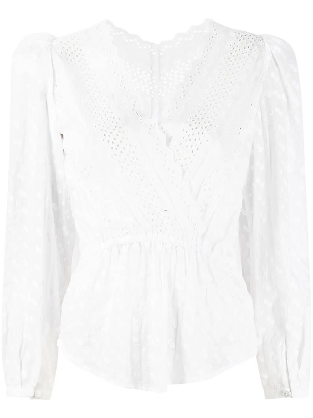 MARANT TOILE Scalloped edge Cotton Blouse Farfetch