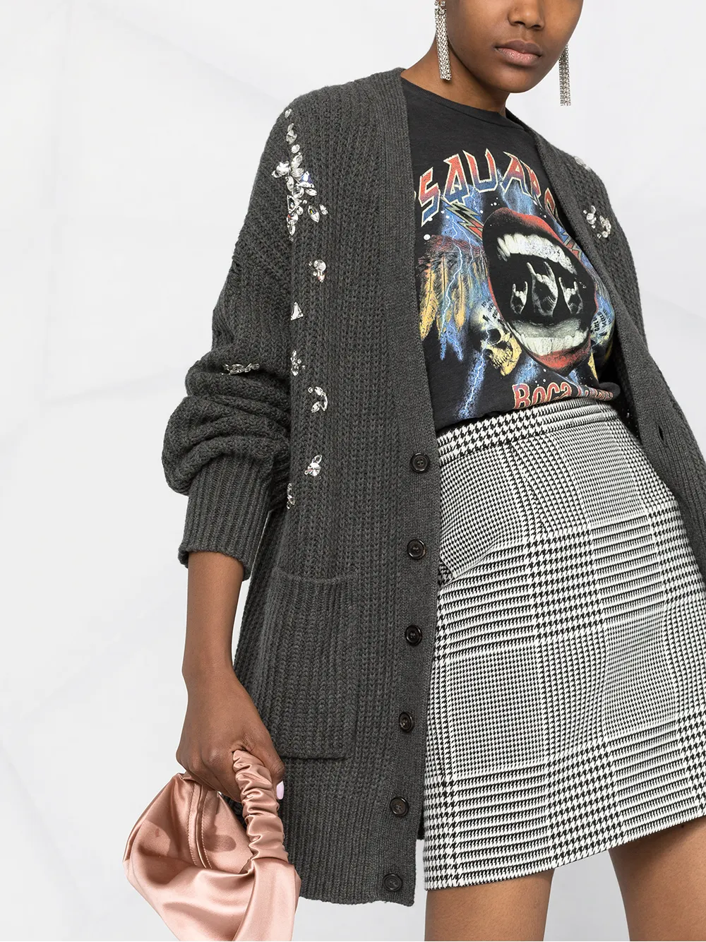 Dsquared2 crystal-embellished distressed-effect Cardigan - Farfetch