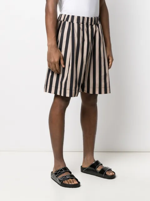 Laneus stripe-print Cotton Shorts - Farfetch