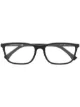 Shop black Emporio Armani rectangle wayfarer-frame glasses with Express ...