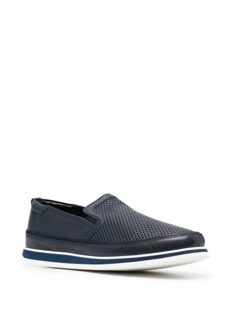 Baldinini blue perforated-detail leather loafers for men ...