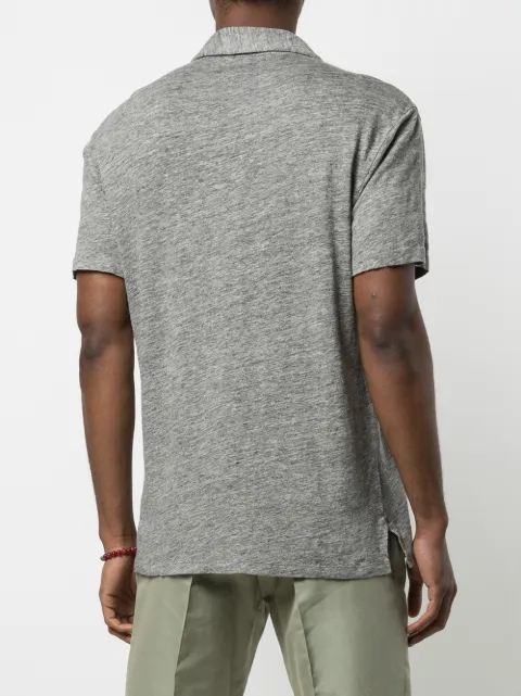 Officine Generale open-front Linen Polo Shirt - Farfetch