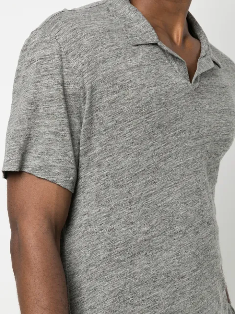 Officine Generale open-front Linen Polo Shirt - Farfetch