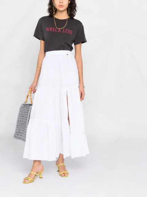 Shop TWINSET tiered midi skirt with Express Delivery - FARFETCH
