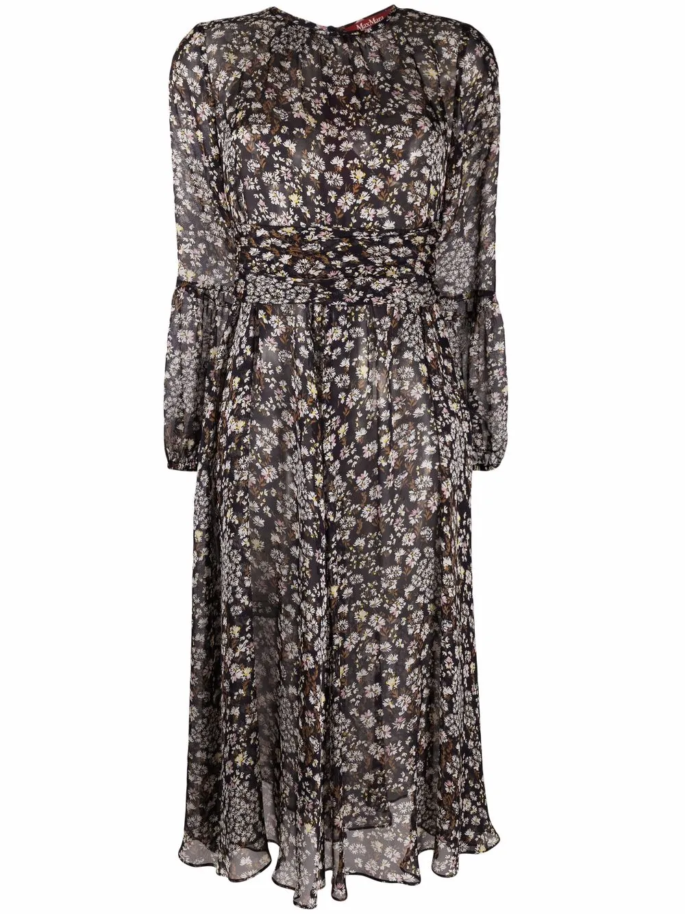 Max Mara Comune floral-print Silk Dress | Black | FARFETCH