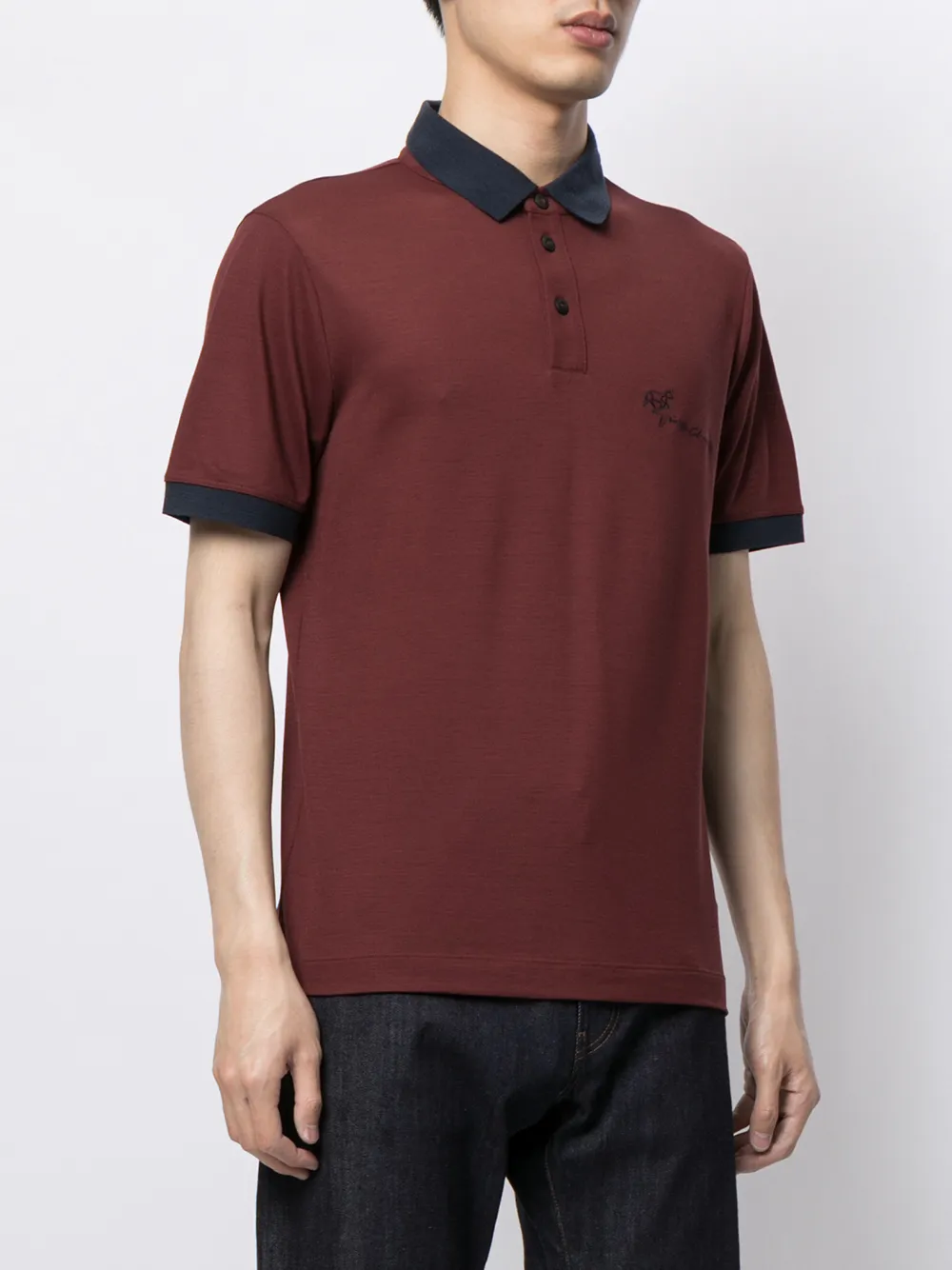 Giorgio Armani Cursive Logo Polo Shirt Farfetch