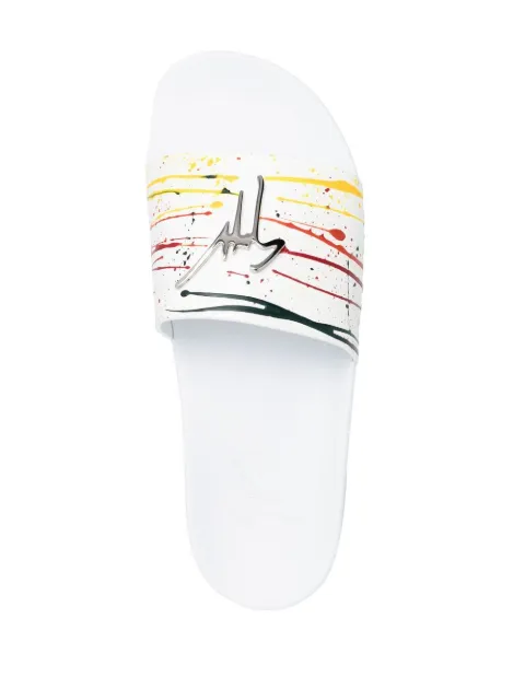 Giuseppe Zanotti Paint splatter Slides Farfetch