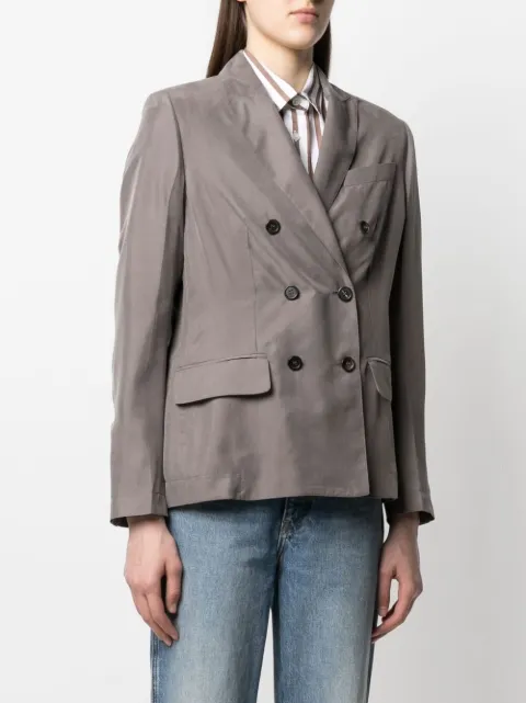Shop Alberto Biani double-breasted silk blazer with Express Delivery ...