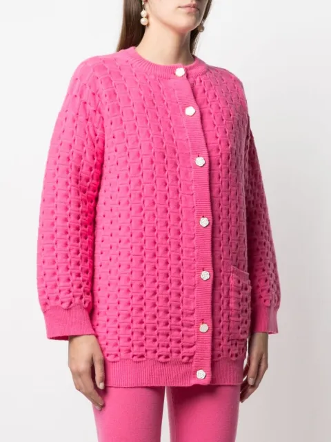 AMI AMALIA honeycomb-knit Wool Cardigan - Farfetch