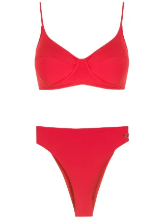 Brigitte high-leg Bikini Set | Red | FARFETCH