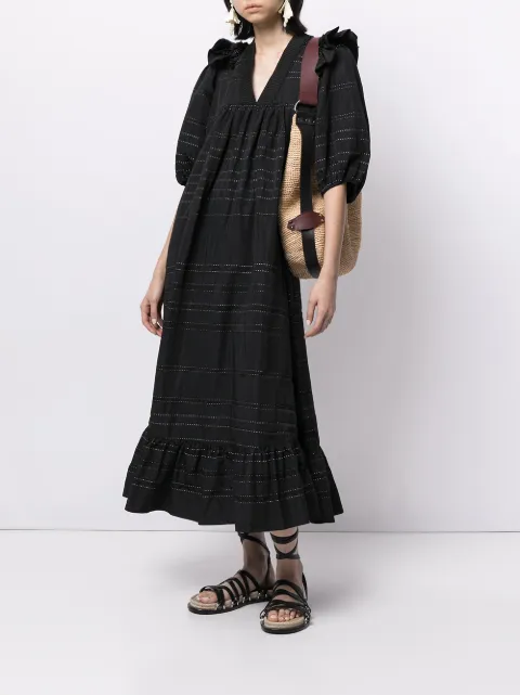 LUG VON SIGA Striped puff-sleeve Maxi Dress - Farfetch