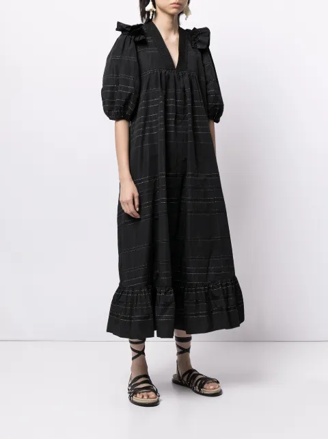 LUG VON SIGA Striped puff-sleeve Maxi Dress - Farfetch