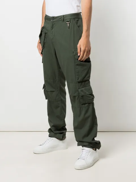 Reese Cooper green mid-rise cargo trousers for men | RR00042 at ...