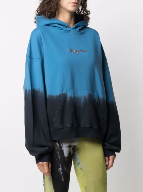 Shop Ottolinger tie-dye embroidered-logo hoodie with Express Delivery ...