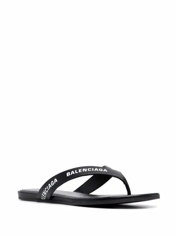 Balenciaga logo strap Flip Flops Black FARFETCH