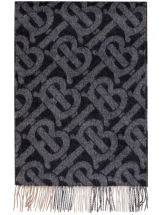 Burberry Reversible Check monogram-pattern Scarf | Black | FARFETCH
