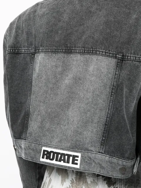 ROTATE Two tone Cropped Denim Jacket Farfetch rotate-two-tone-cropped-denim-jacket-farfetch