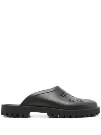 Gucci GG Monogram cut-out Slippers | Black | FARFETCH