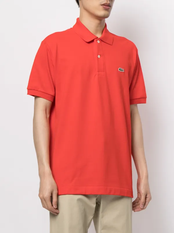 Lacoste Polo a Logo Applique Rouge FARFETCH DZ