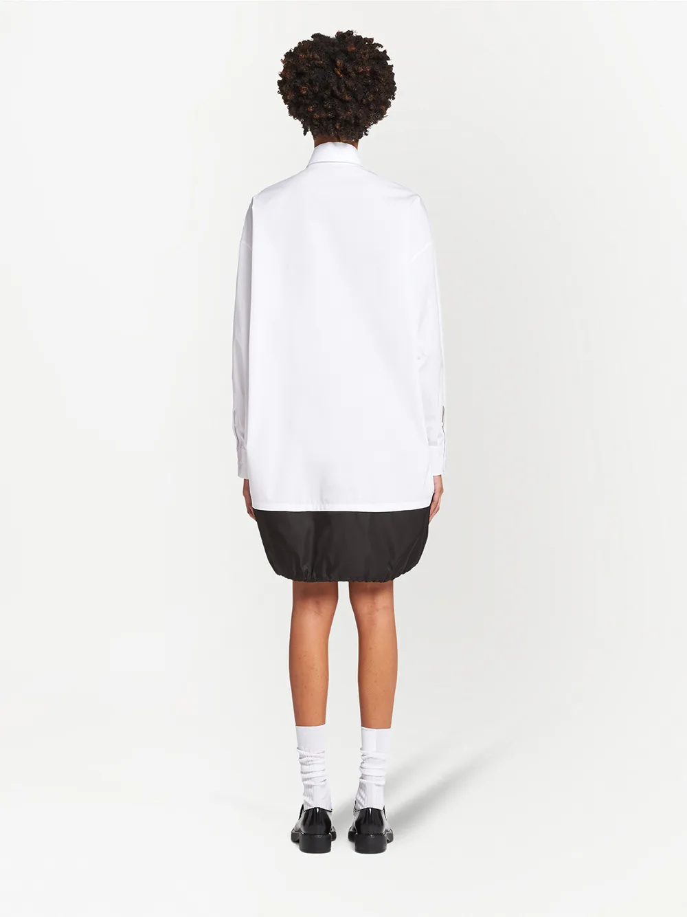 Prada long-sleeve Panelled Shirt Dress - Farfetch