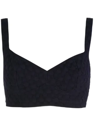 Martha Medeiros Lua Cropped Top | Blue | FARFETCH